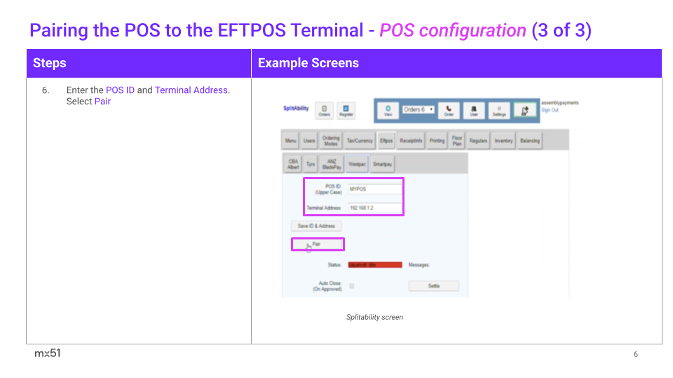 Splitability (SPI) POS Pairing and Transaction User Guide – mx51
